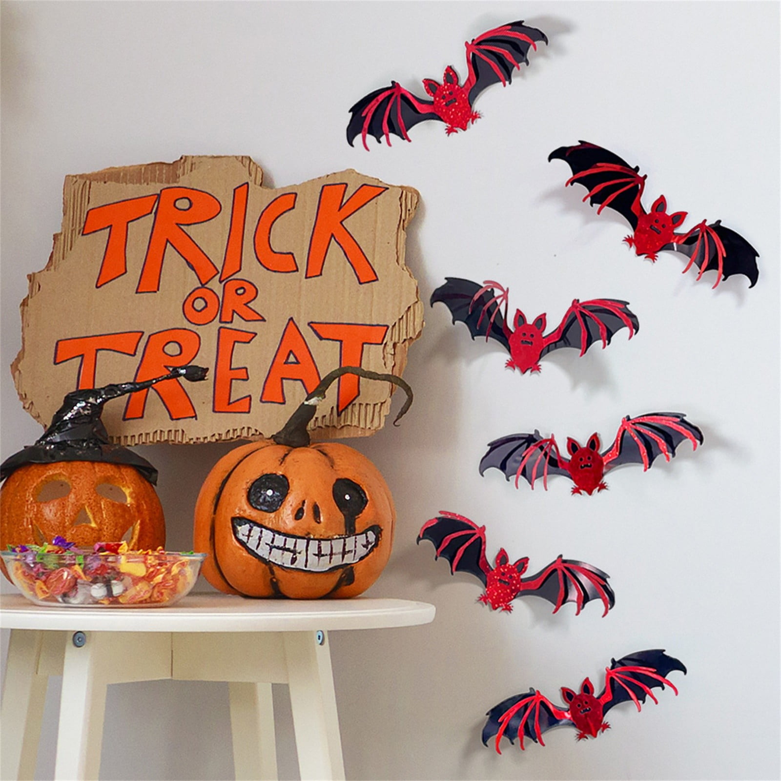 12Pack 3D Halloween Bat Wall Stickers Decoration - Background Wall Home ...