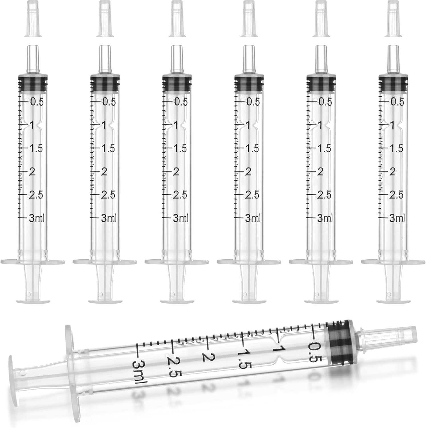 12Pack 3ml Syringes with Cap, Oral Syringe without Needle for Liquid ...