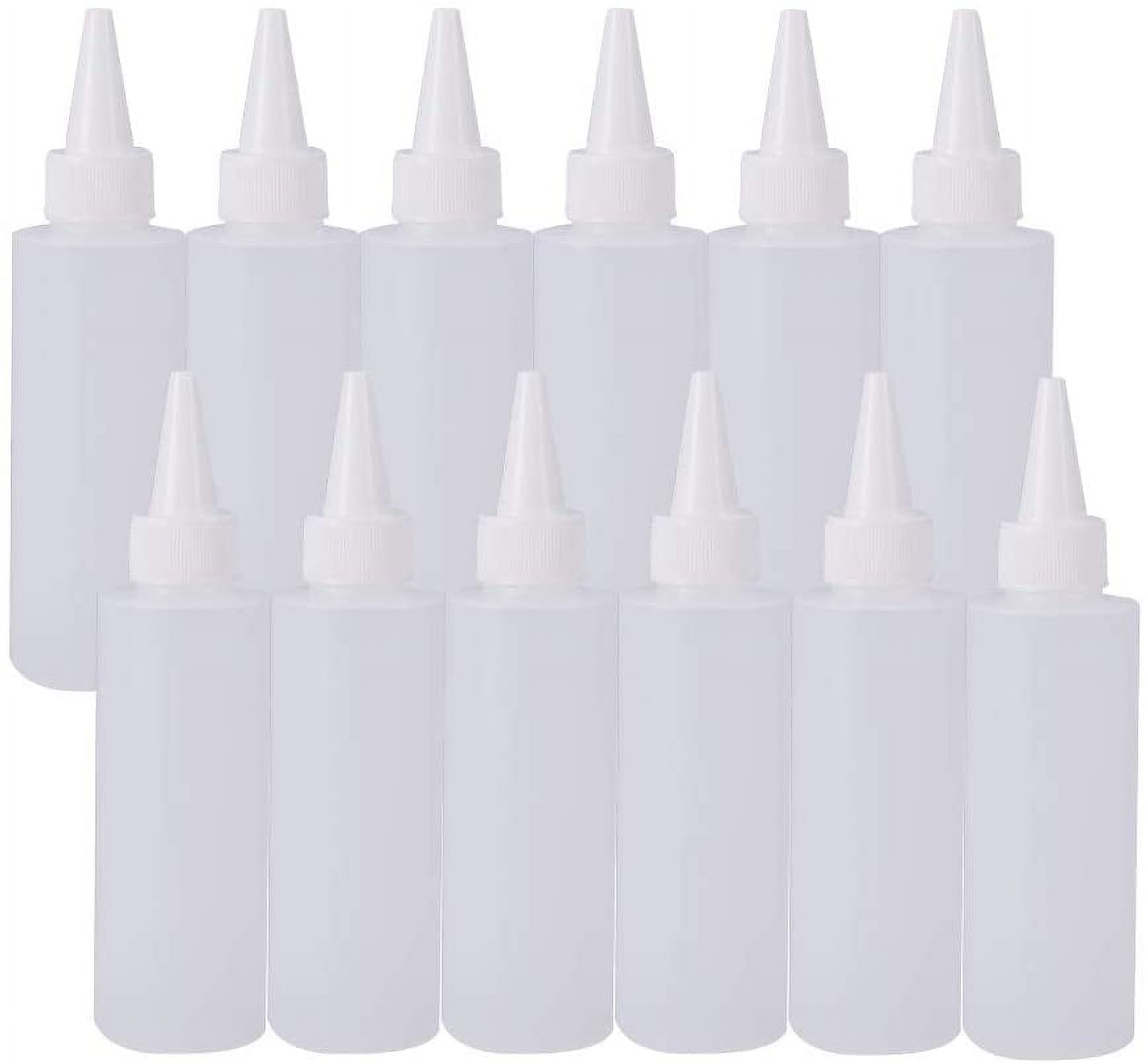 12Pack 4 Ounce Plastic Squeeze Dispensing Bottles with Leak Proof White ...