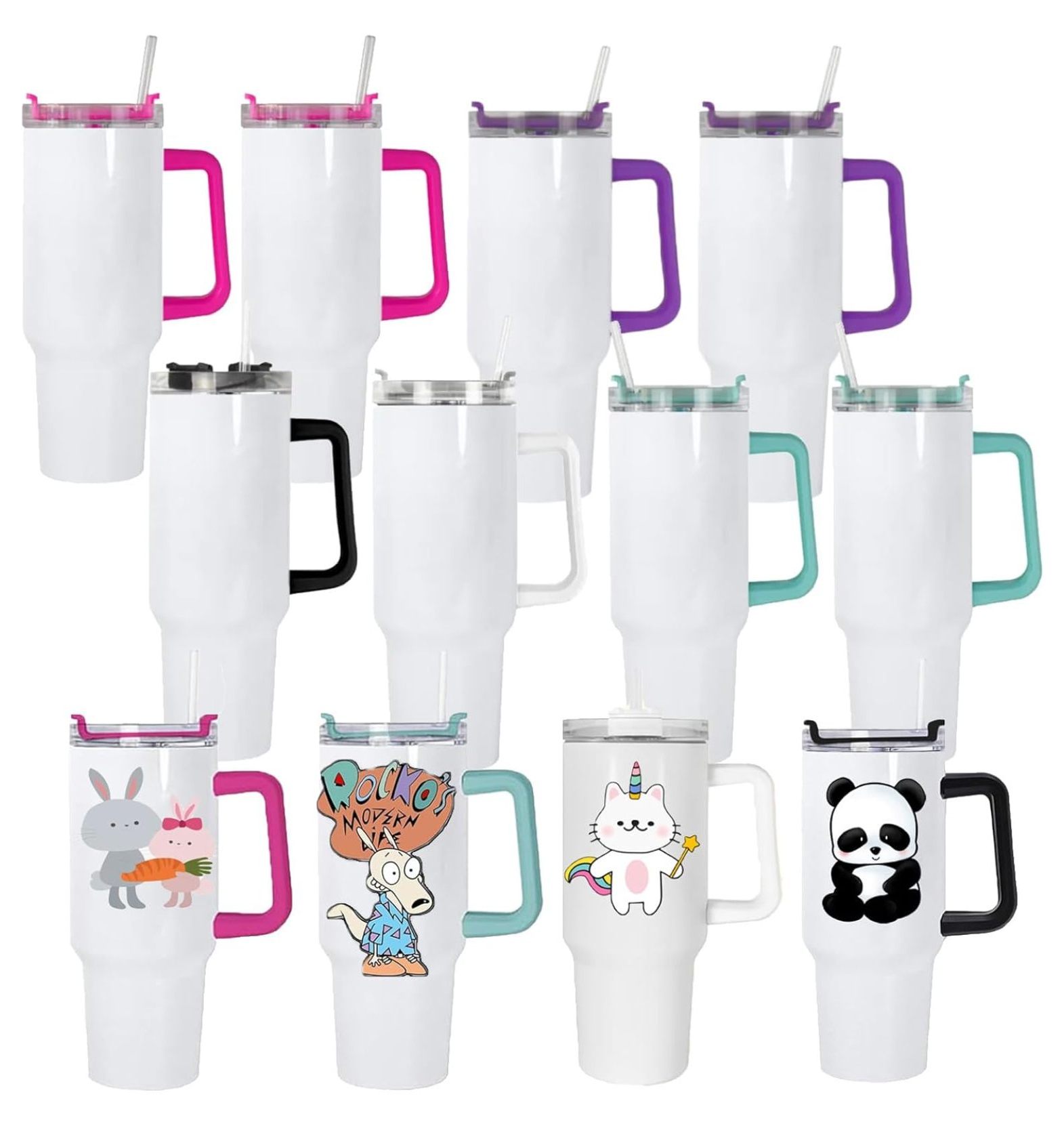 12Pack 40 oz Sublimation Blank, Stainless Steel Coffee Sublimation Mugs ...