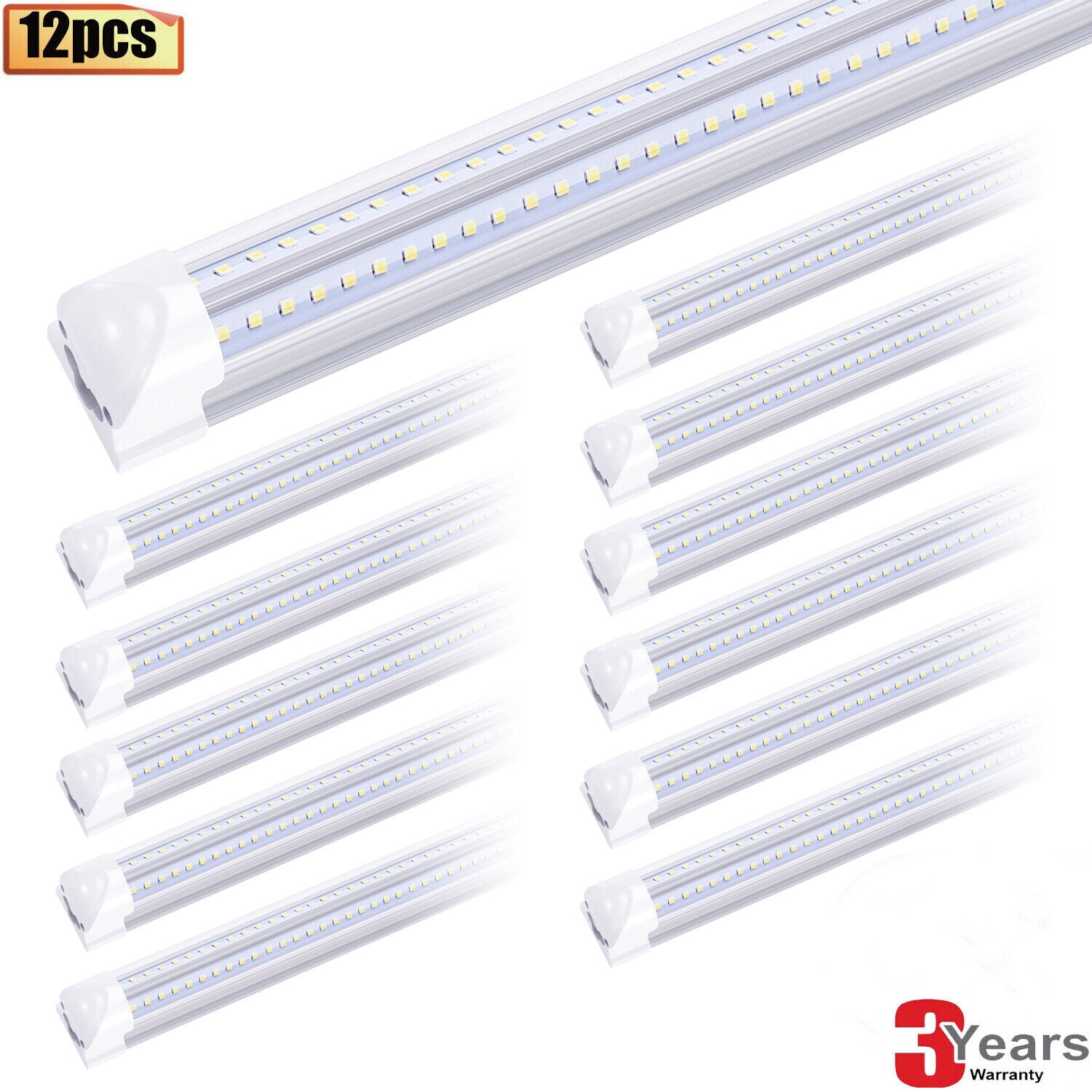 12Pack 8 Foot Led Shop Lights 8FT Led Tube Light 72W T8 Integrated 8 ...
