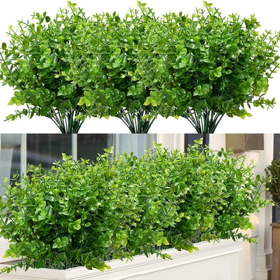 12Pack Artifical Plants Fake Eucalyptus Stems Real Touch Leaf Fake ...