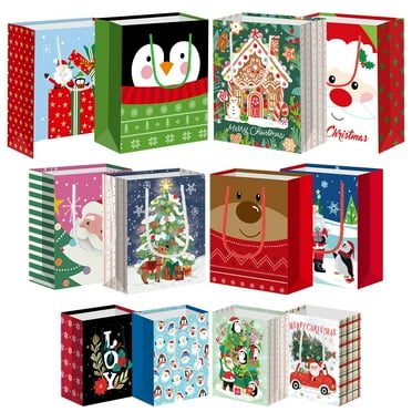 Christmas Gift Bags Set of 15 - Assorted Sizes, Handles, Tags, Festive ...