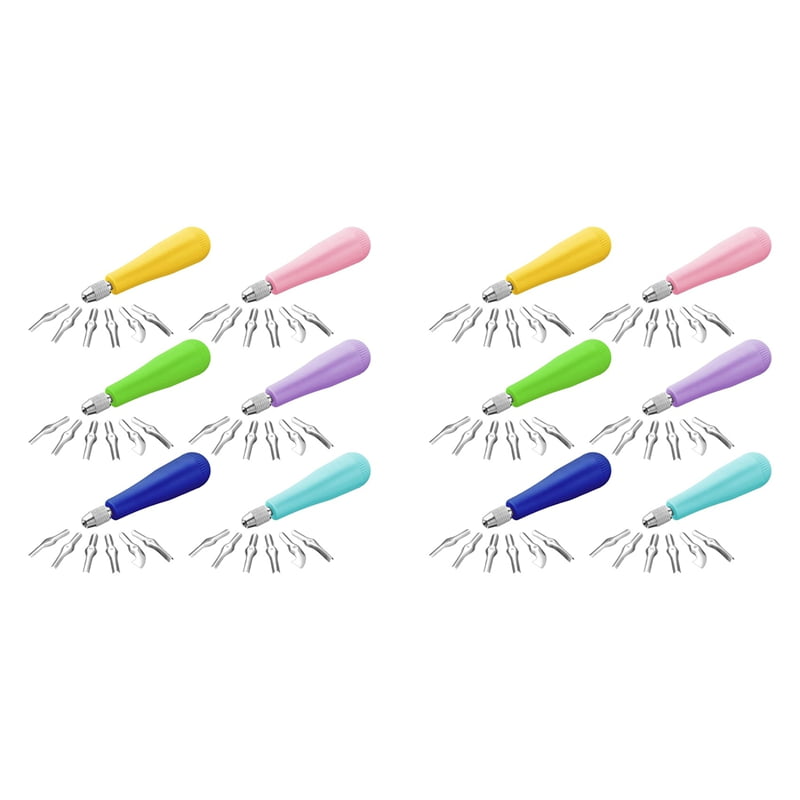 12Pack Craft Linoleum Cutter Kit Carving Tools Assortment Linocut Tools ...