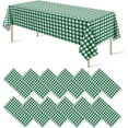 12Pack Dark Green Plastic Checkered Tablecloth, Premium Decorative ...
