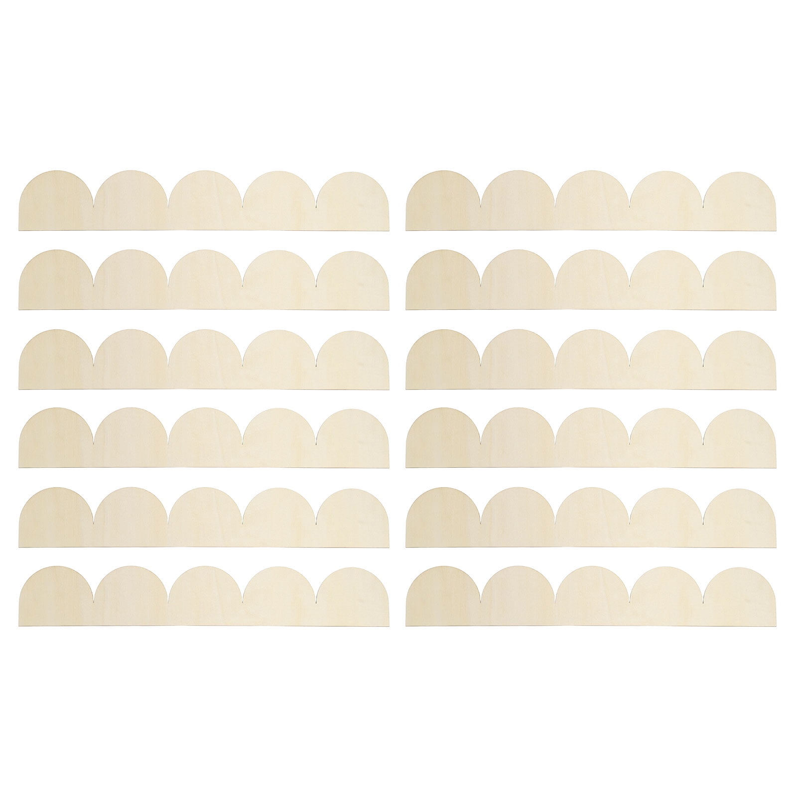 12Pack Decorative Wood Trim, Unfinished Scalloped Wooden Molding Trim ...