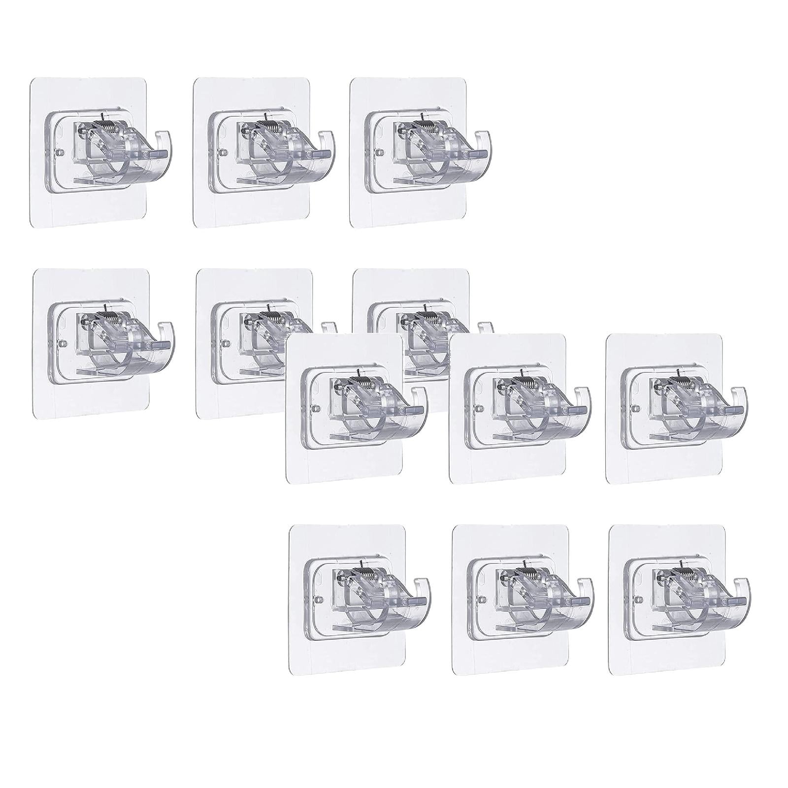 Zzhuo2RS Self Adhesive Curtain Rod Holders - Transparent, Holds Up to ...