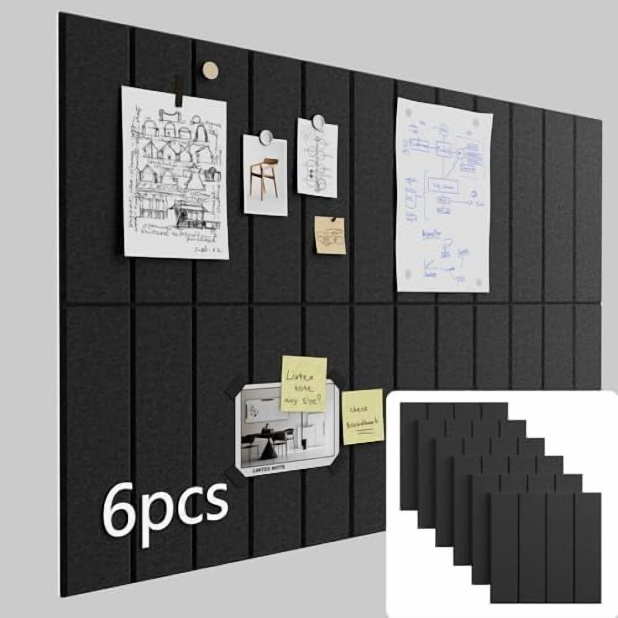 12Pack Felt Bulletin Board, 47"x35" Double-Sided Available Large Cork ...
