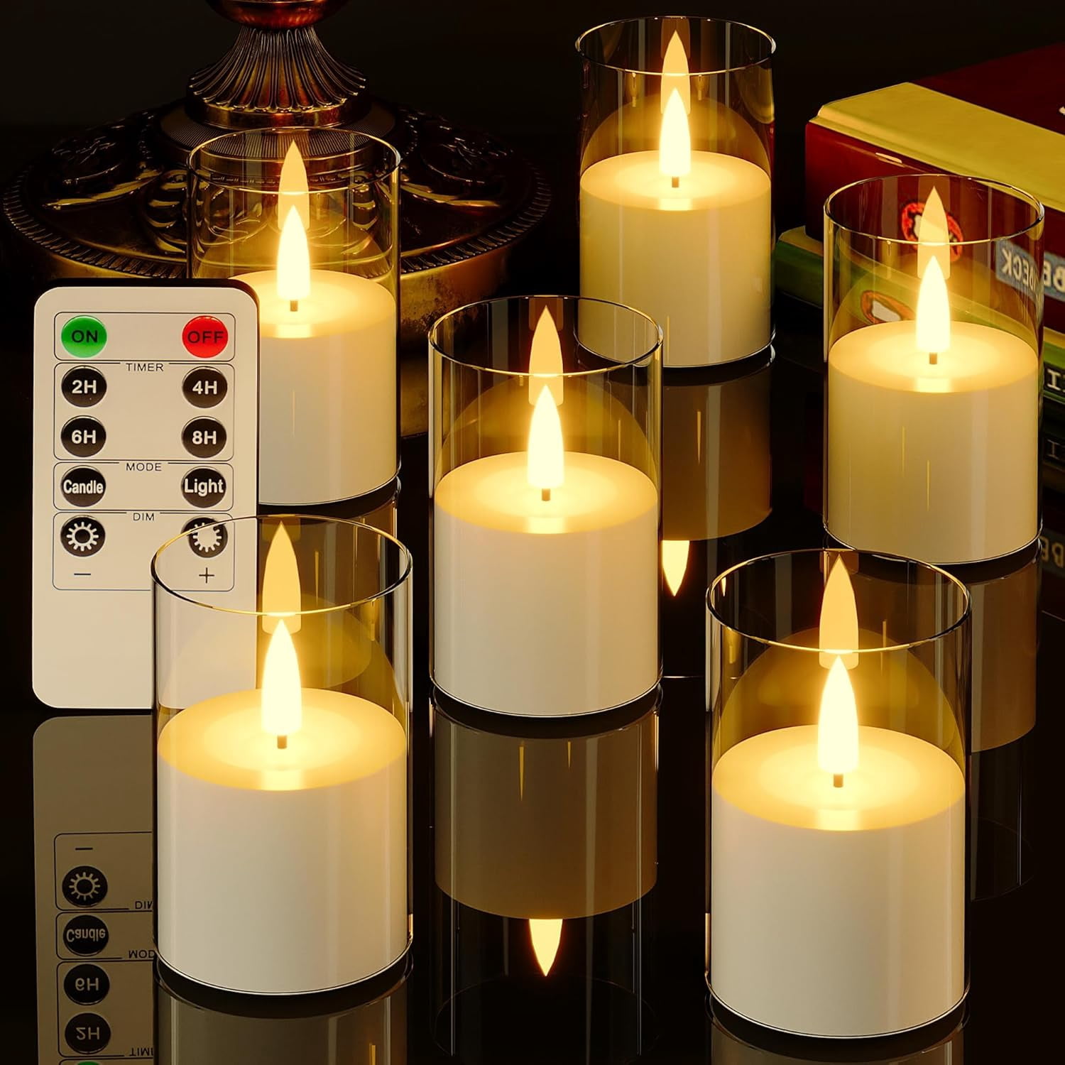 12Pack Flickering Flameless LED Candles with Timer, Battery Powered ...