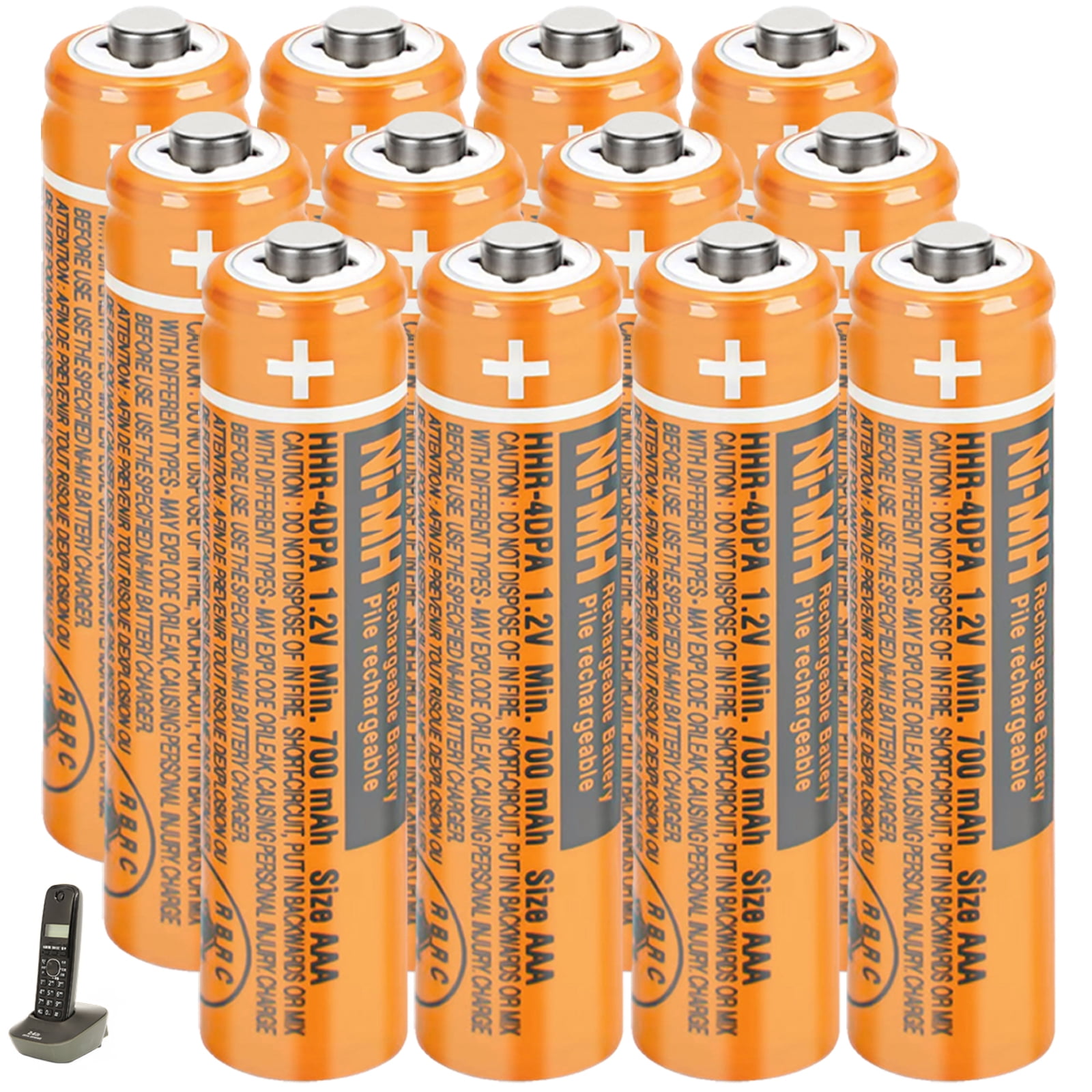 12Pack HHR-4DPA AAA Rechargeable Battery 700mAh 1.2V for Panasonic ...