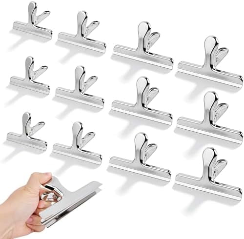 12Pack Heavy Duty Chip Bag Clip for Food, Sliver Metal Chip Clips for ...