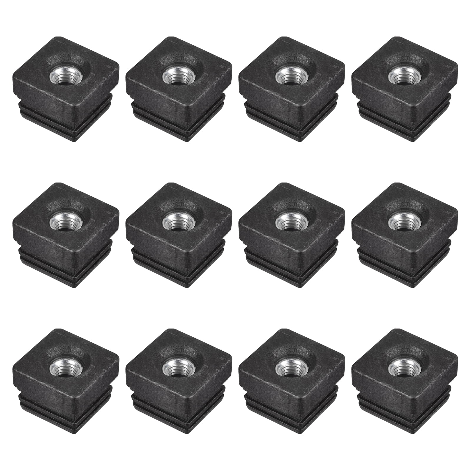 12Pack Inserts for Square Tubes with M10 Thread, for 1.26"x1.26" OD ...