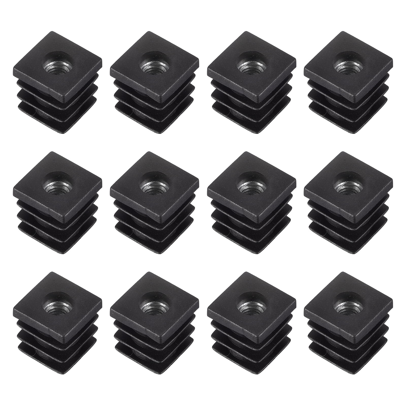 12Pack Inserts for Square Tubes with M6 Thread, for 0.63"x0.63" OD ...