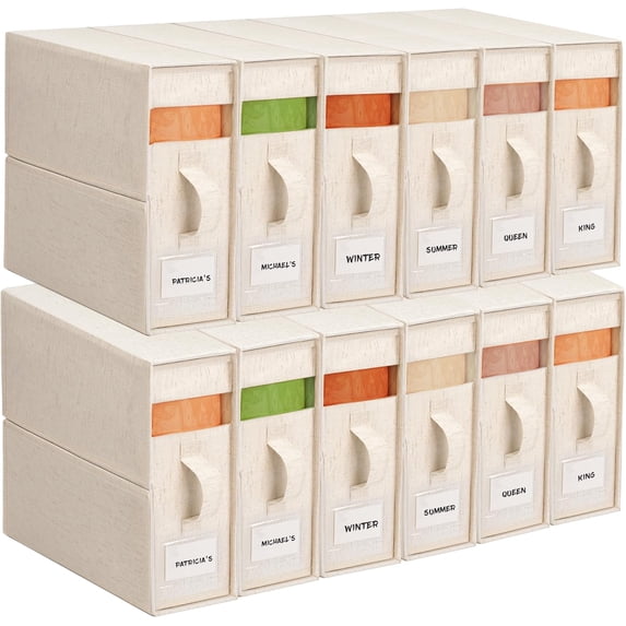12Pack Linen Sheet Organizers for Linen Closet - King/Queen Size ...