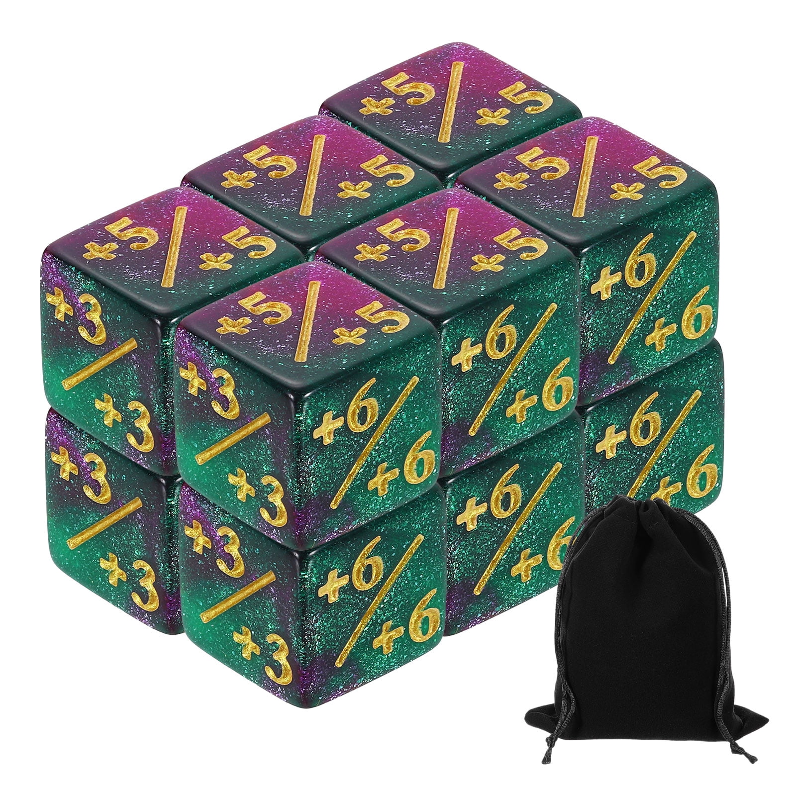12Pack Magic Dice Counters, Acrylic D6 Life Counter Token Dice Set ...