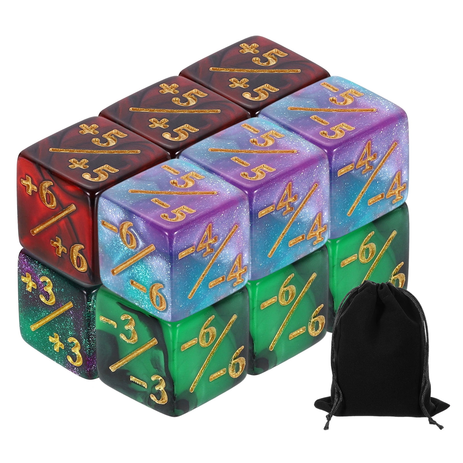 12Pack Magic Dice Counters, Acrylic D6 Life Counter Tokens Dice Set, 4 ...