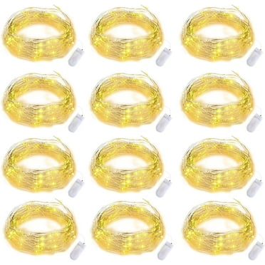 24 Pack Fairy Lights Battery Operated (Included), 7 ft 20 LED Mini ...