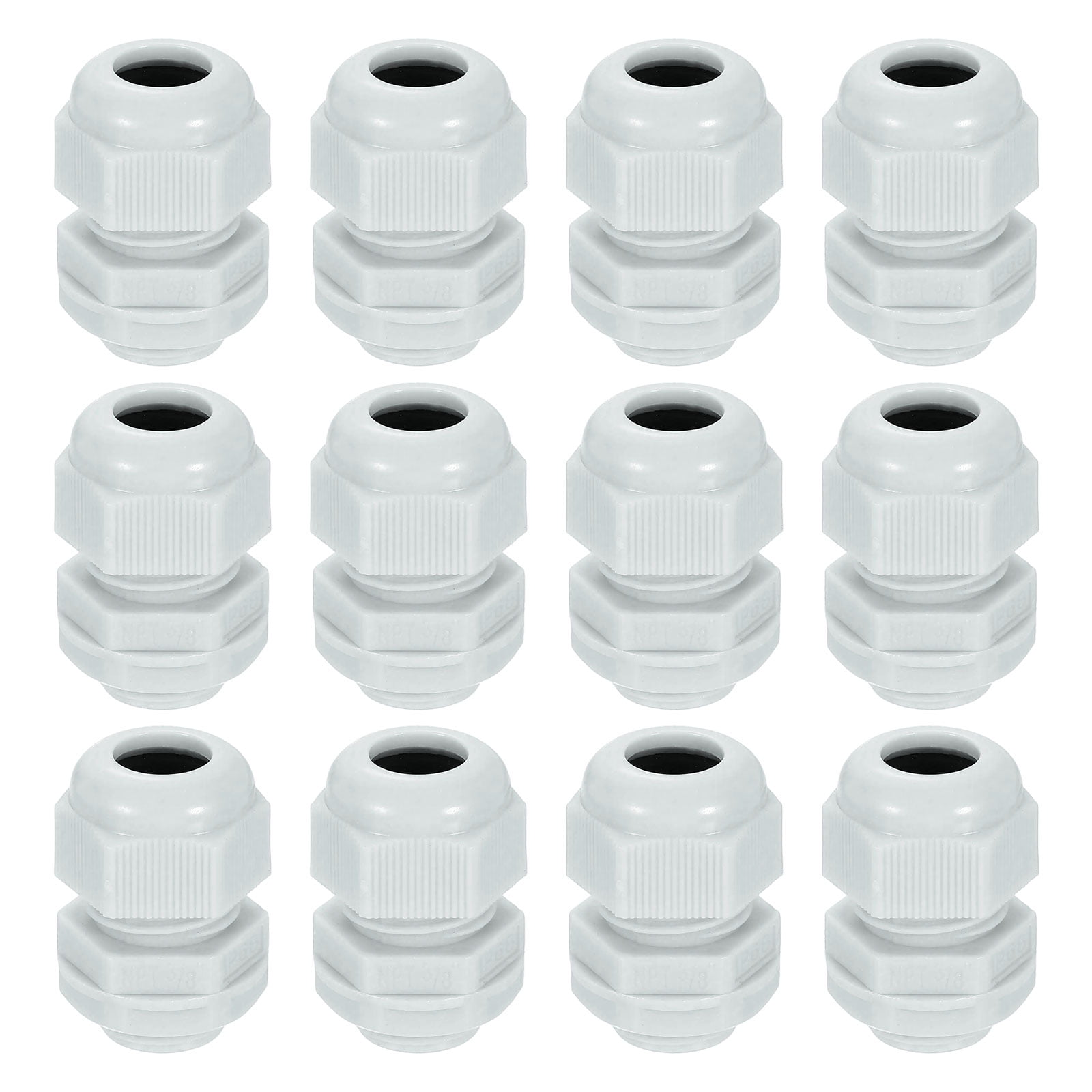 12Pack NPT 3/8" Nylon Cable Glands, Waterproof Adjustable Wire Grommet ...