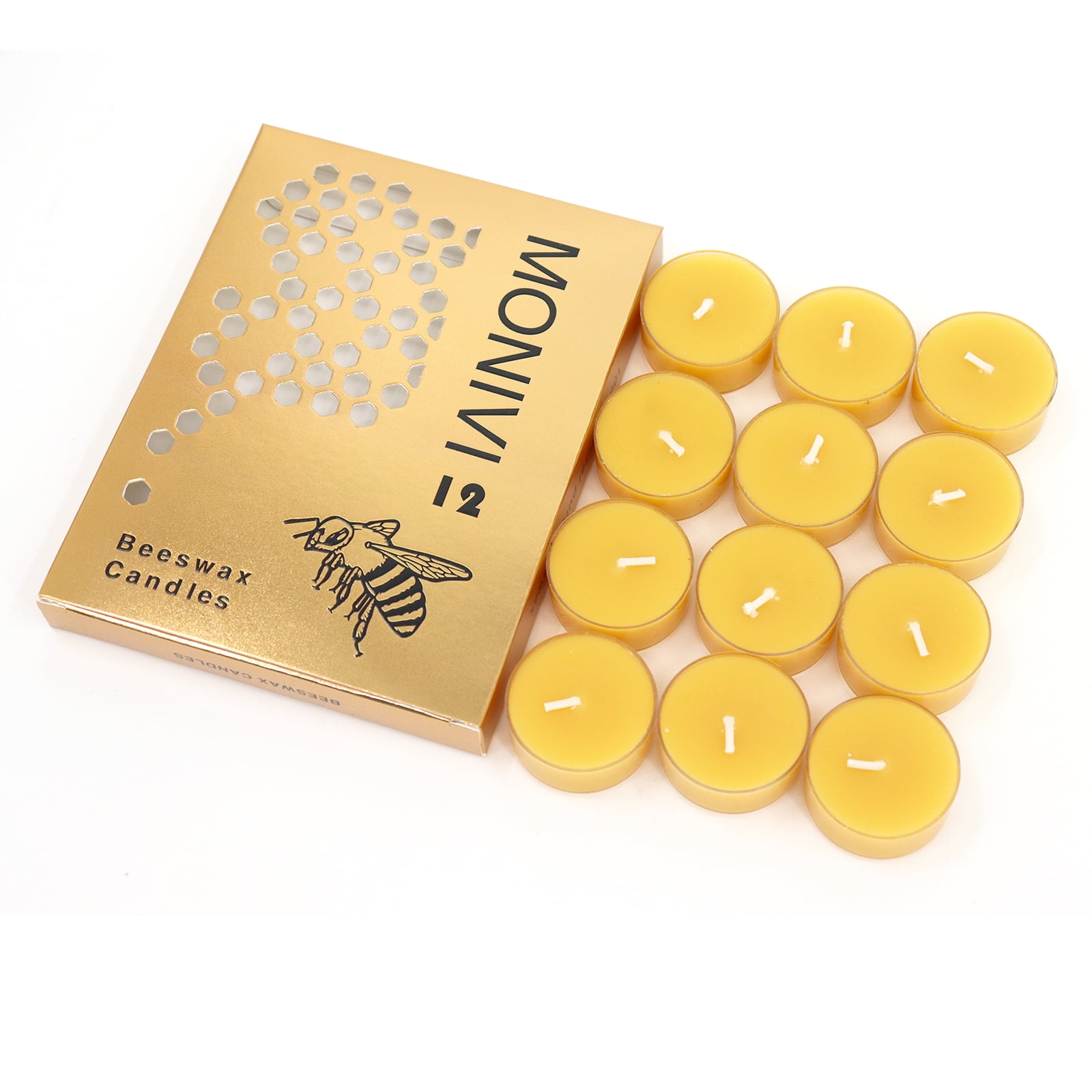 12Pack Natural Beeswax Tealight Candles - Natural Beeswax Tea Light ...