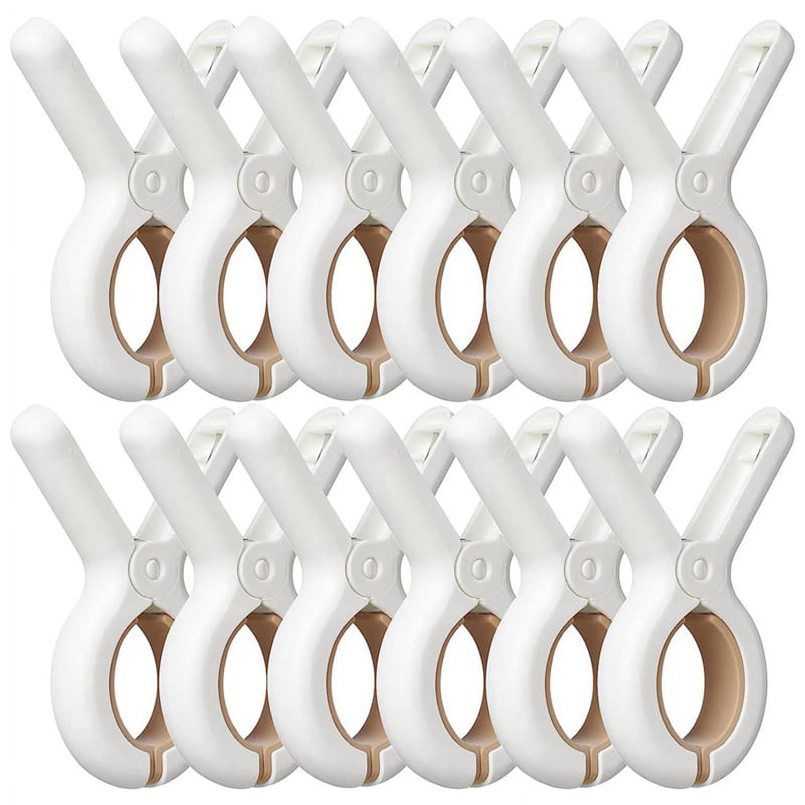 12Pack Plastic Clothes Pins, Beach Towel Clips,Laundry Clothespins ...