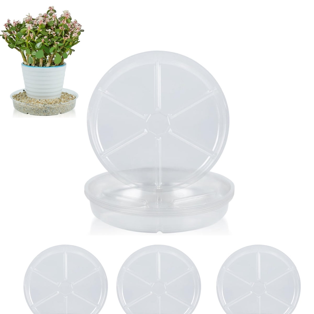 12Pack Portable Flower Pots Drip Trays,QZS Heavy Sturdy Plant Trays ...