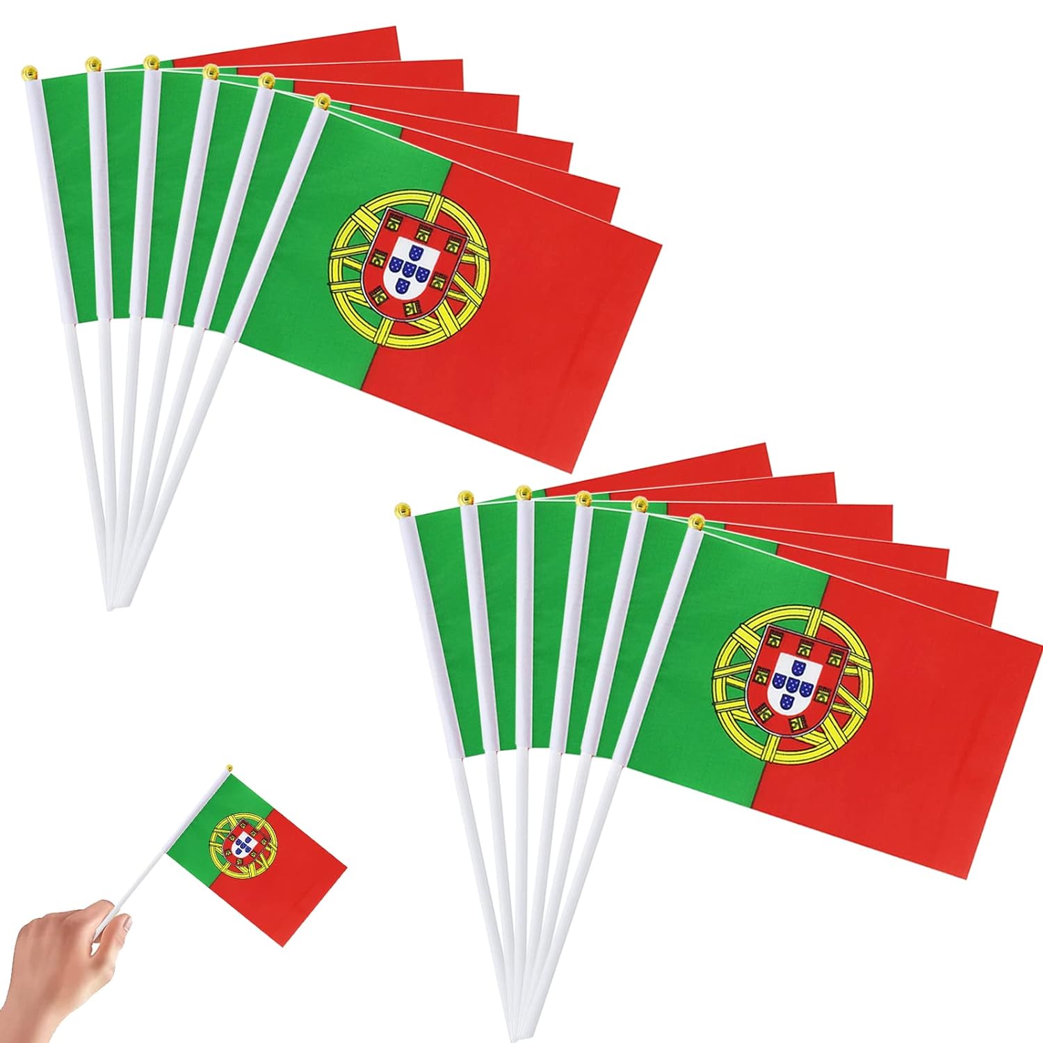 12Pack Portugal Flags Small Handheld Portuguese Flags Mini Hand Held ...