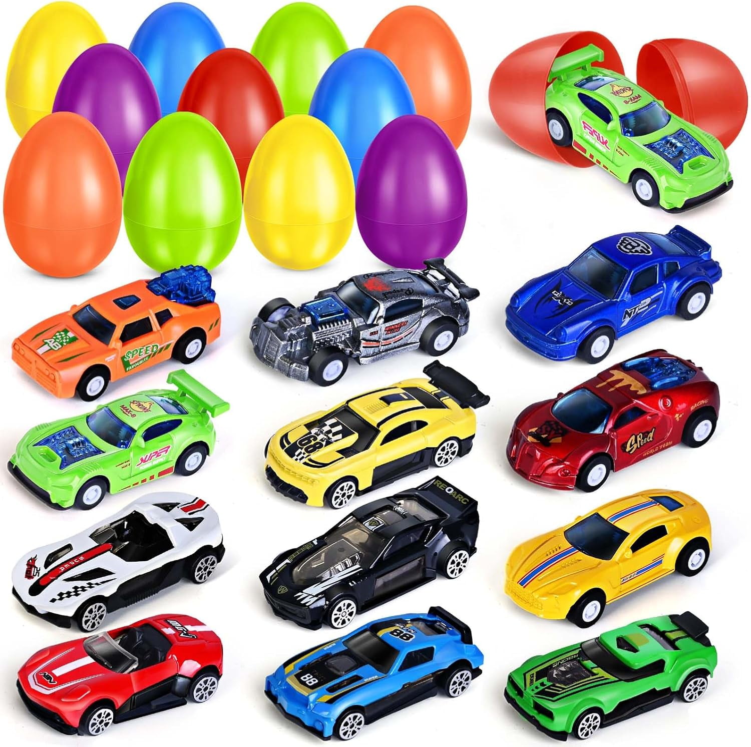 12Pack Prefilled Easter Eggs with Toys Inside, Easter Eggs with Die ...