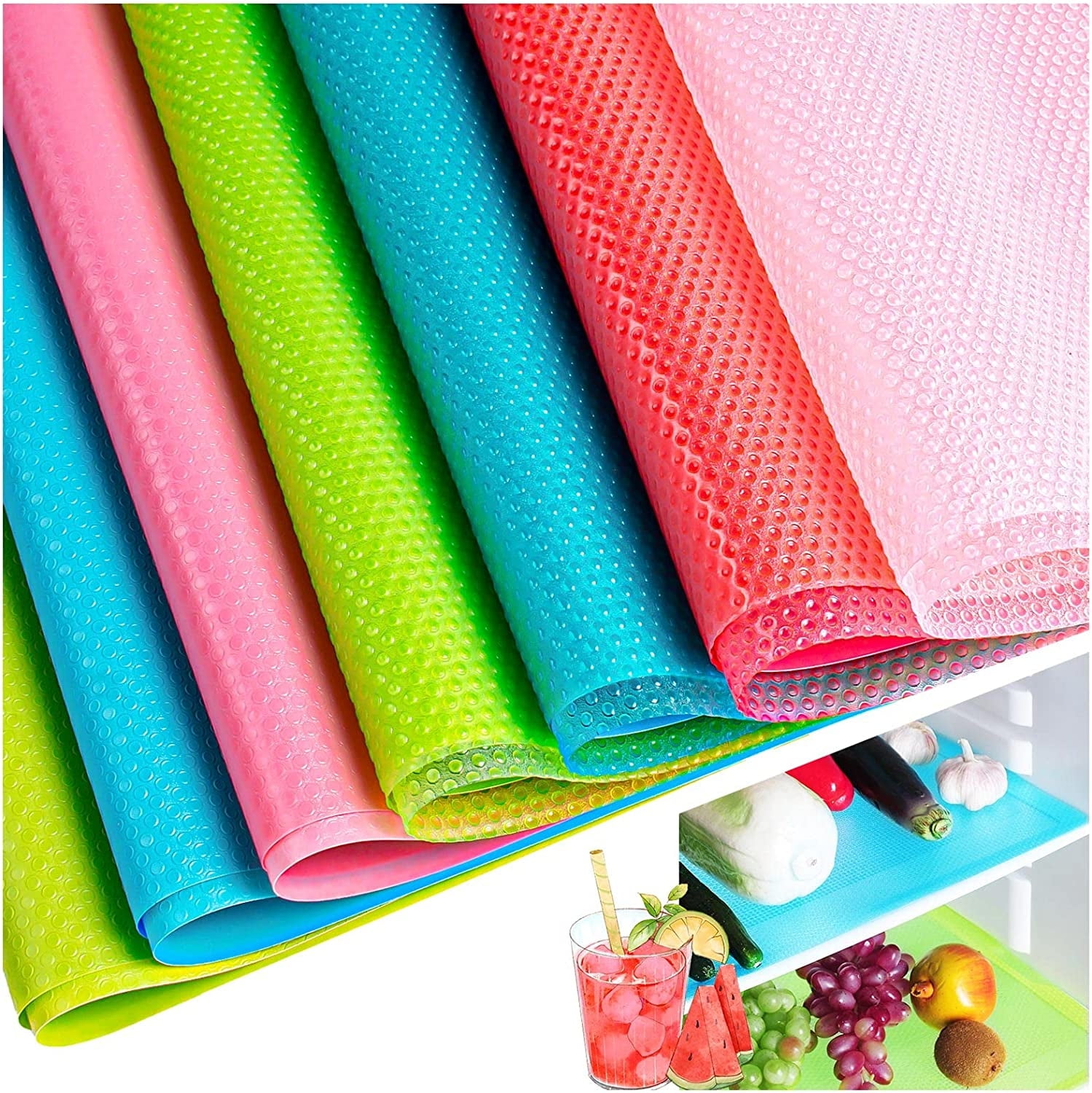 12Pack Refrigerator Liners, 17.7x11.4 INCH Fridge Liners Mats Washable ...