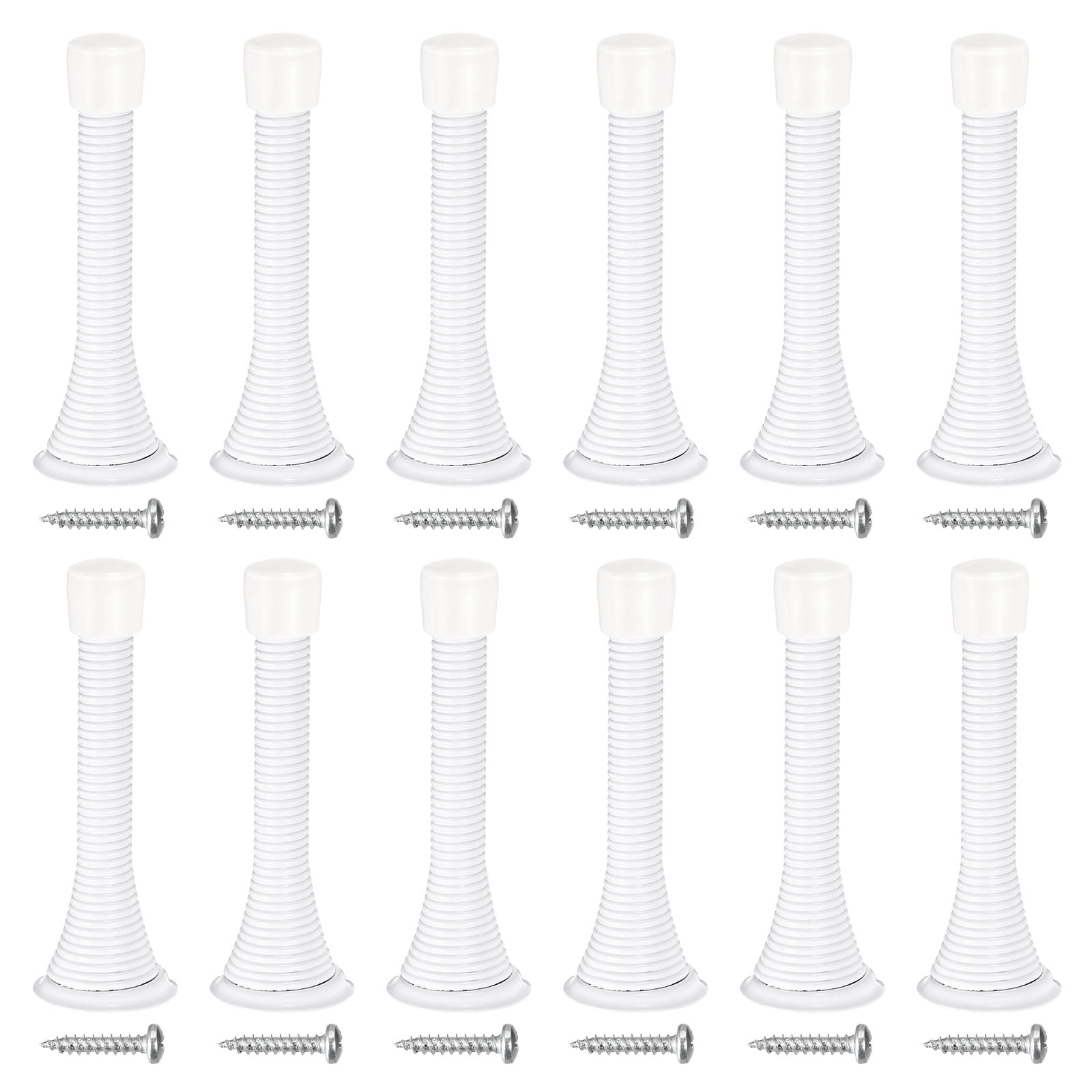 12Pack Spring Door Stopper, 3-3/16" Flexible Door Stop with Rubber ...