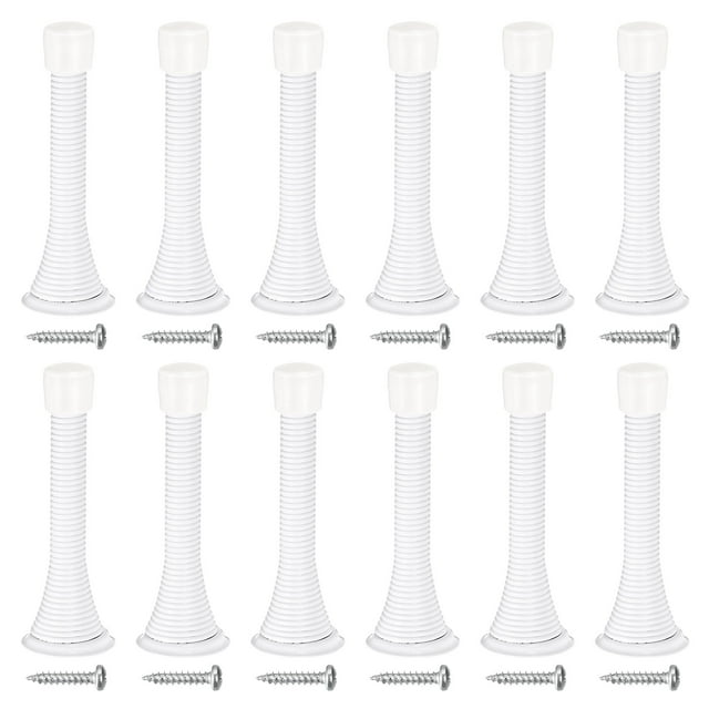 12Pack Spring Door Stopper, 3-3/16" Flexible Door Stop with Rubber ...