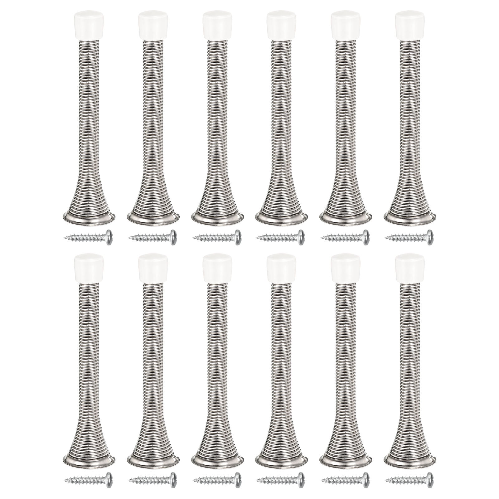 12Pack Spring Door Stopper, 3-3/4" Flexible Door Stop with Rubber ...