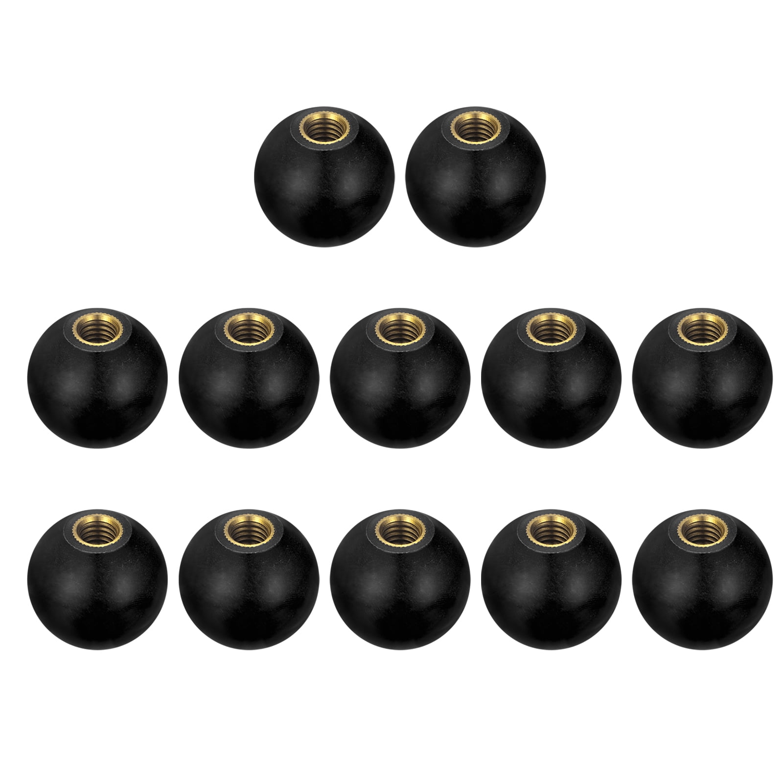 12Pack Threaded Ball Knobs, 25/64-1.38" Female Thread Black Thermoset ...