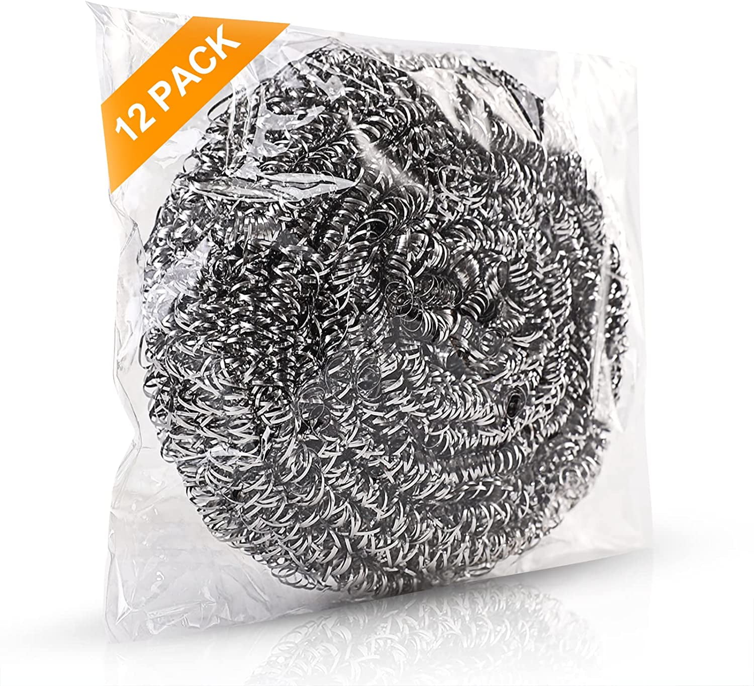 12Pack Upgraded Steel Wool Scrubbers - Premium Stainless Steel Scrubber ...