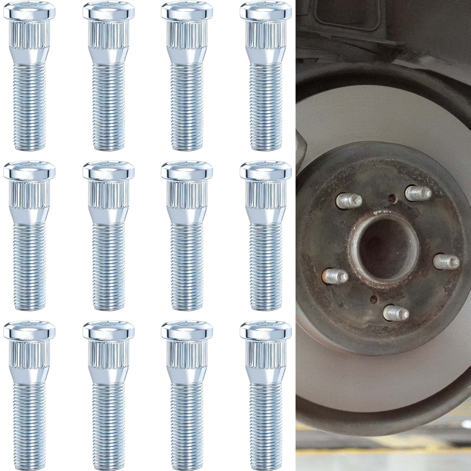 12Pack Wheel Stud 1/2"-20 UNF Thread For Trailer for Lippert Axles 3500 ...