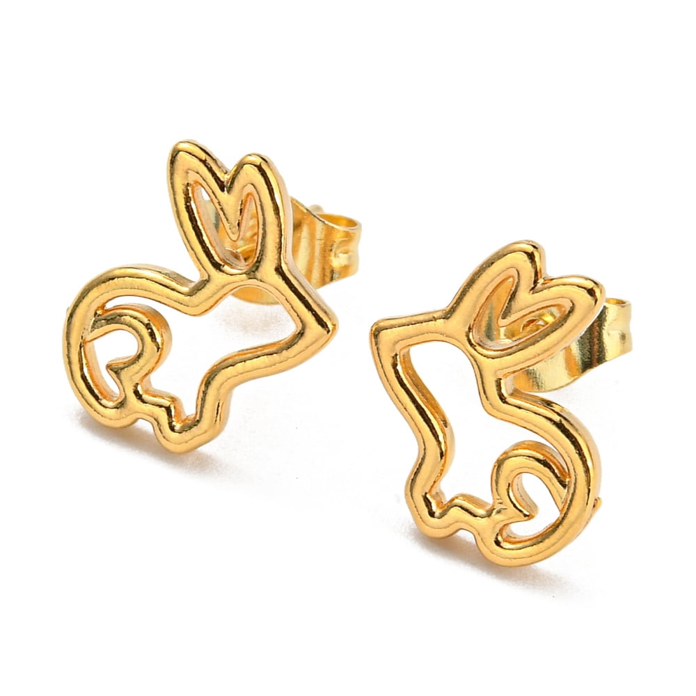 12Pair PVD Vacuum Plating 304 Stainless Steel Stud Earrings for Women ...