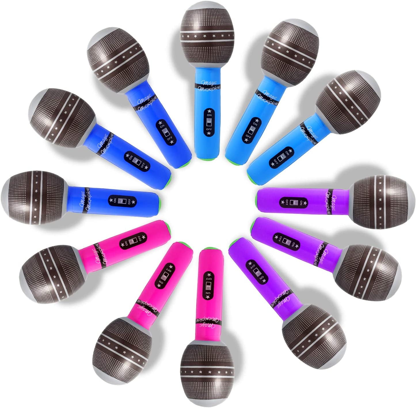 12Pc Inflatable Microphone for Kids - Giant Blow Up Microphone, Rock ...