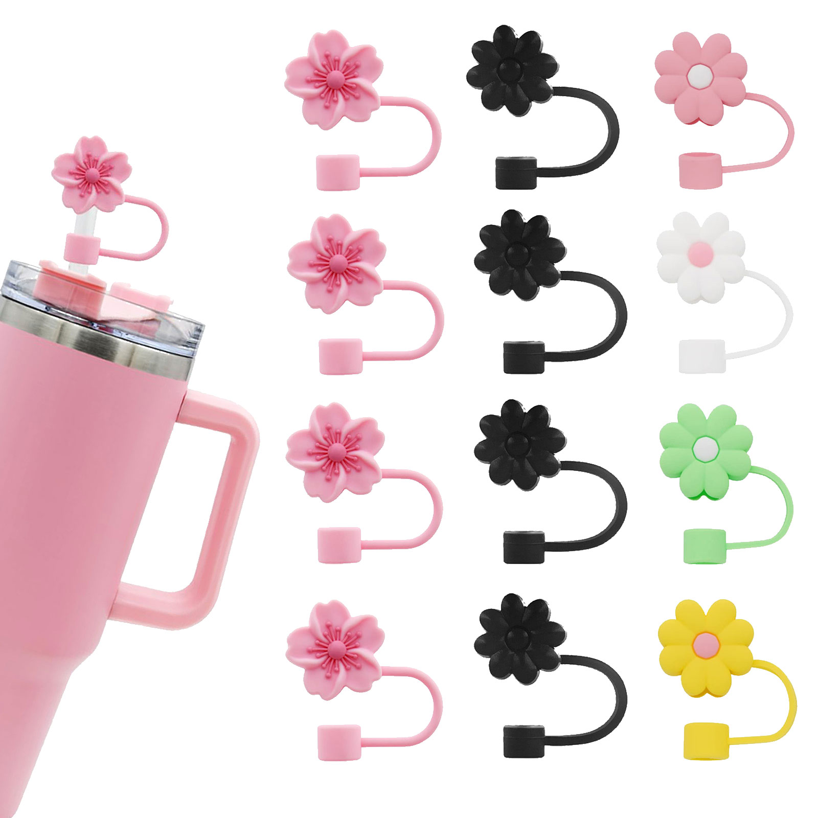 Straw Cover Cap for Stanley Cup,Silicone Straw Topper Compatible with ...