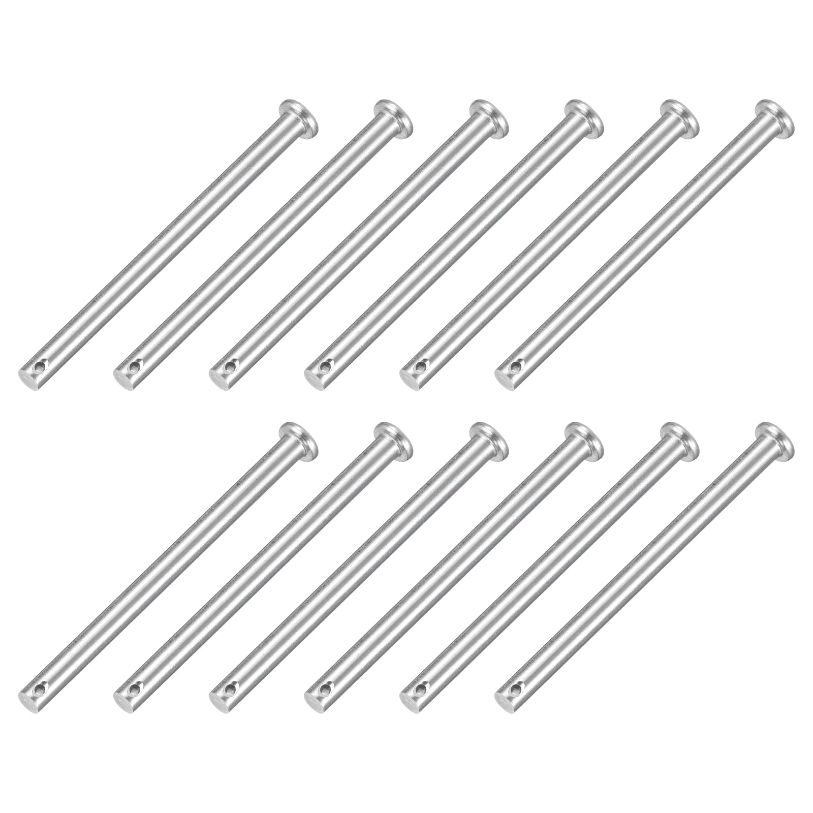 12Pcs 1/4" x 3-1/8" Single Hole Clevis Pins, 304 Stainless Steel Flat ...