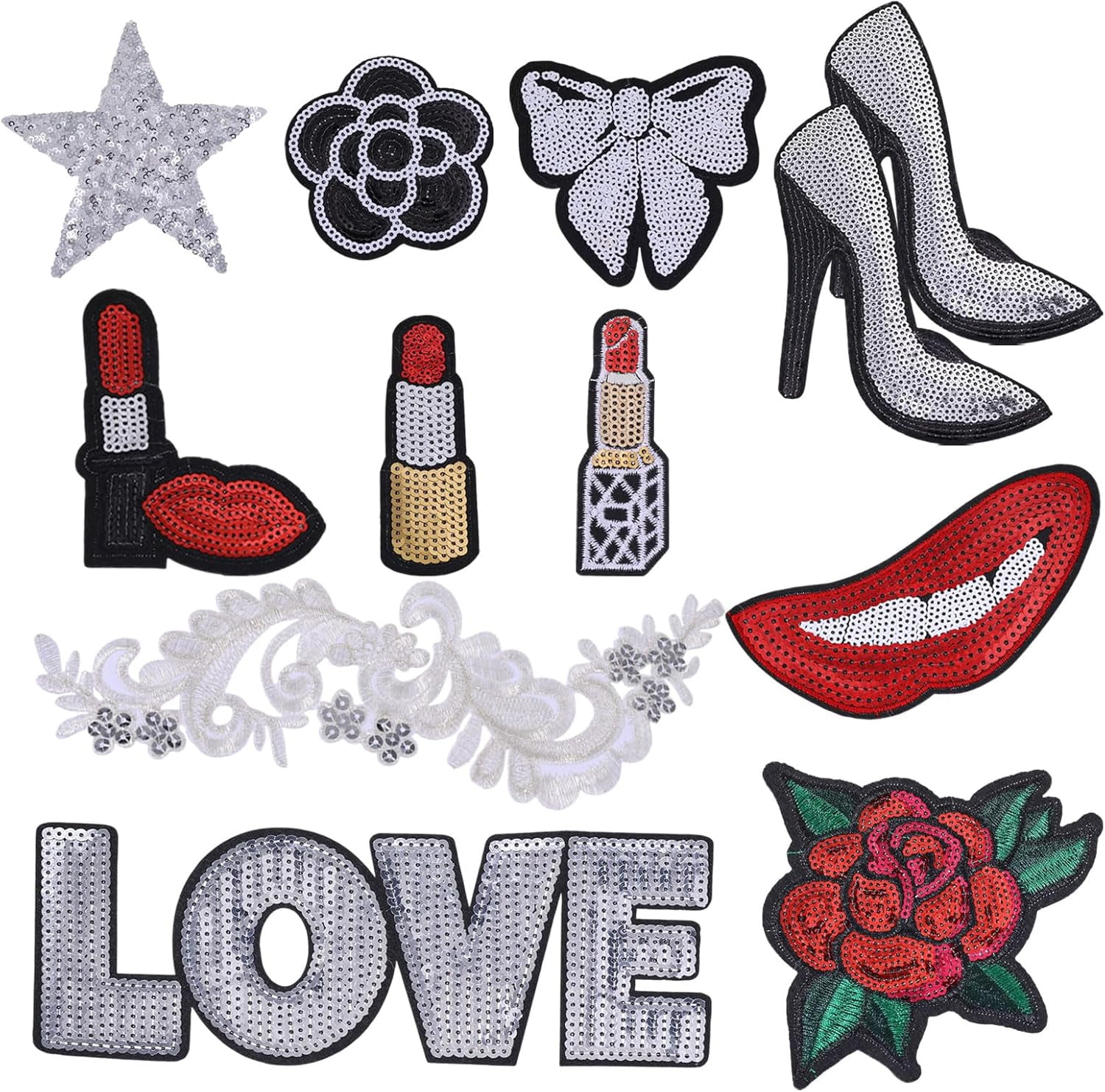 12Pcs 11 Styles Flower Computerized Embroidery Iron on/Sew on Patches ...