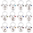 12Pcs 12 Styles Stainless Steel with Rhinestone Keychain Stainless ...