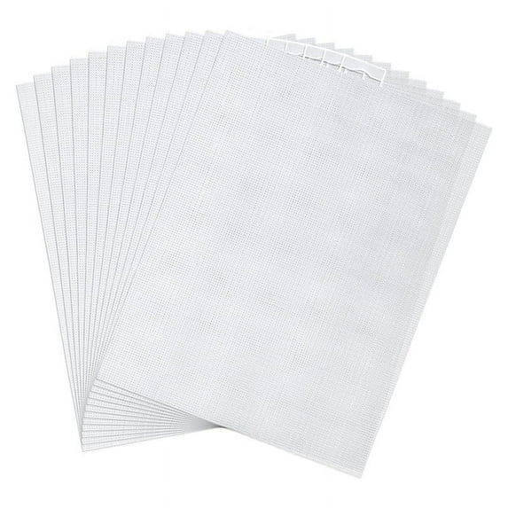 12Pcs 14 Count Plastic Mesh Canvas Sheets, 11x8.2 Inch White ...
