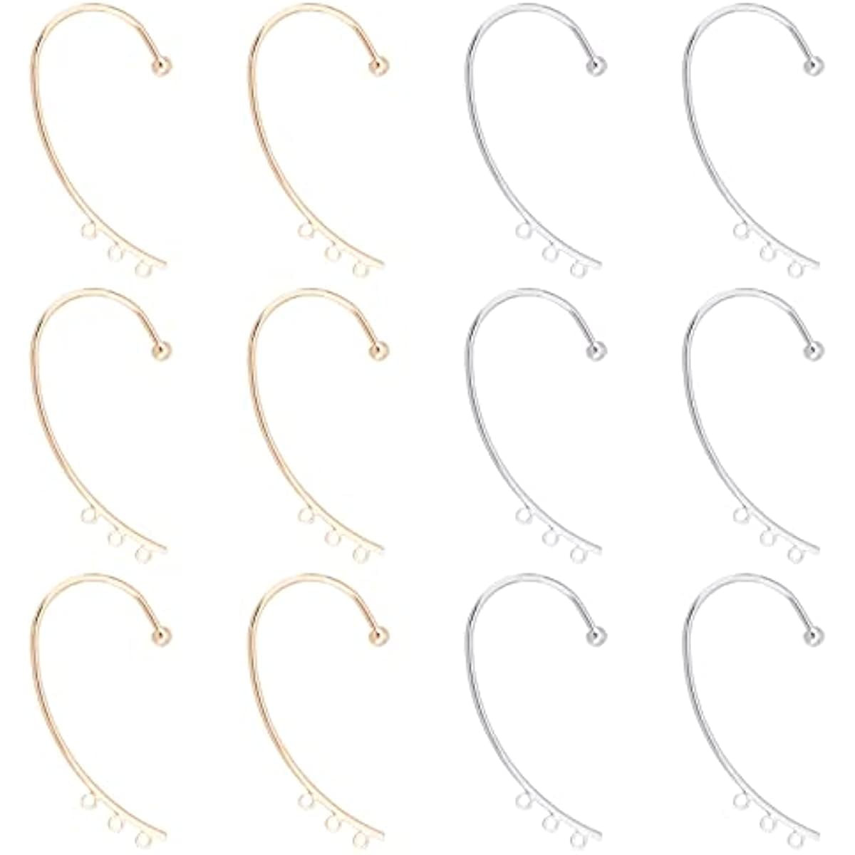 12Pcs 2 Color DIY Ear Cuff Brass Earrings Cuffs Punk Ear Wrap Earrings ...