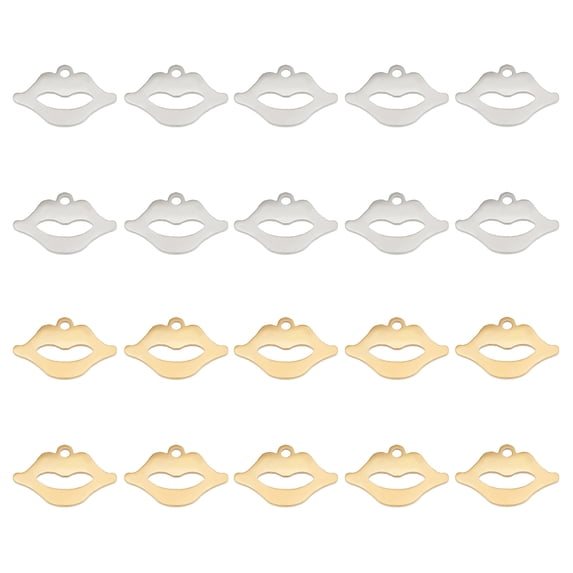 12Pcs 2 Color Dental Theme Charm Hollow Teeth Charm Golden Dental Pulp ...