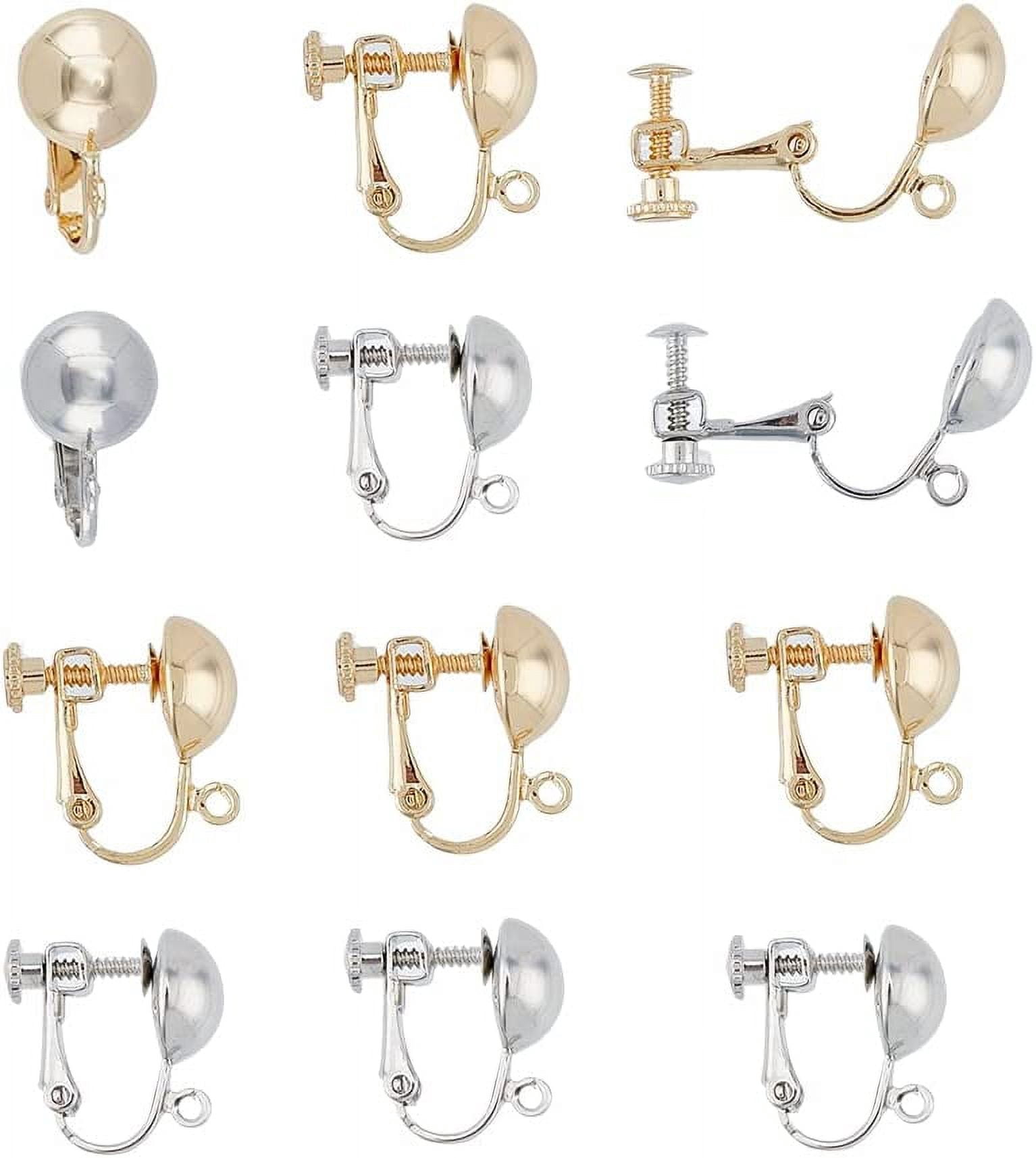 12Pcs 2 Colors 18K Gold Plated Brass Screw On Clip Earring Converter ...