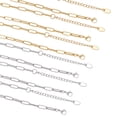 12Pcs 2 Colors 304 Stainless Steel Paperclip Chains Necklaces with 304 ...