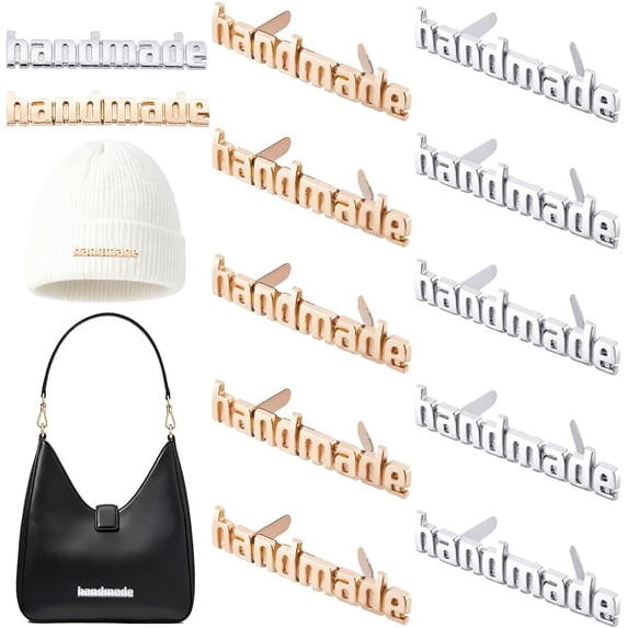 12Pcs 2 Colors Alloy Handmade Clothes Jeans Shoes Bags Label Platinum ...