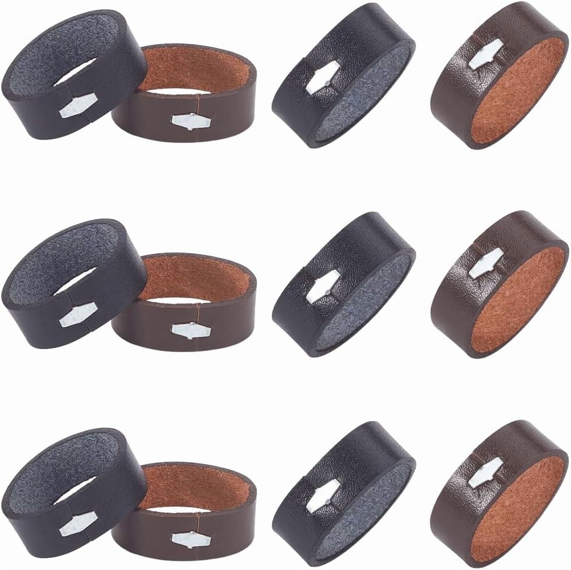 12Pcs 2 Colors Cowhide Belt Loop Keeper Black Brown Leather Belt End ...