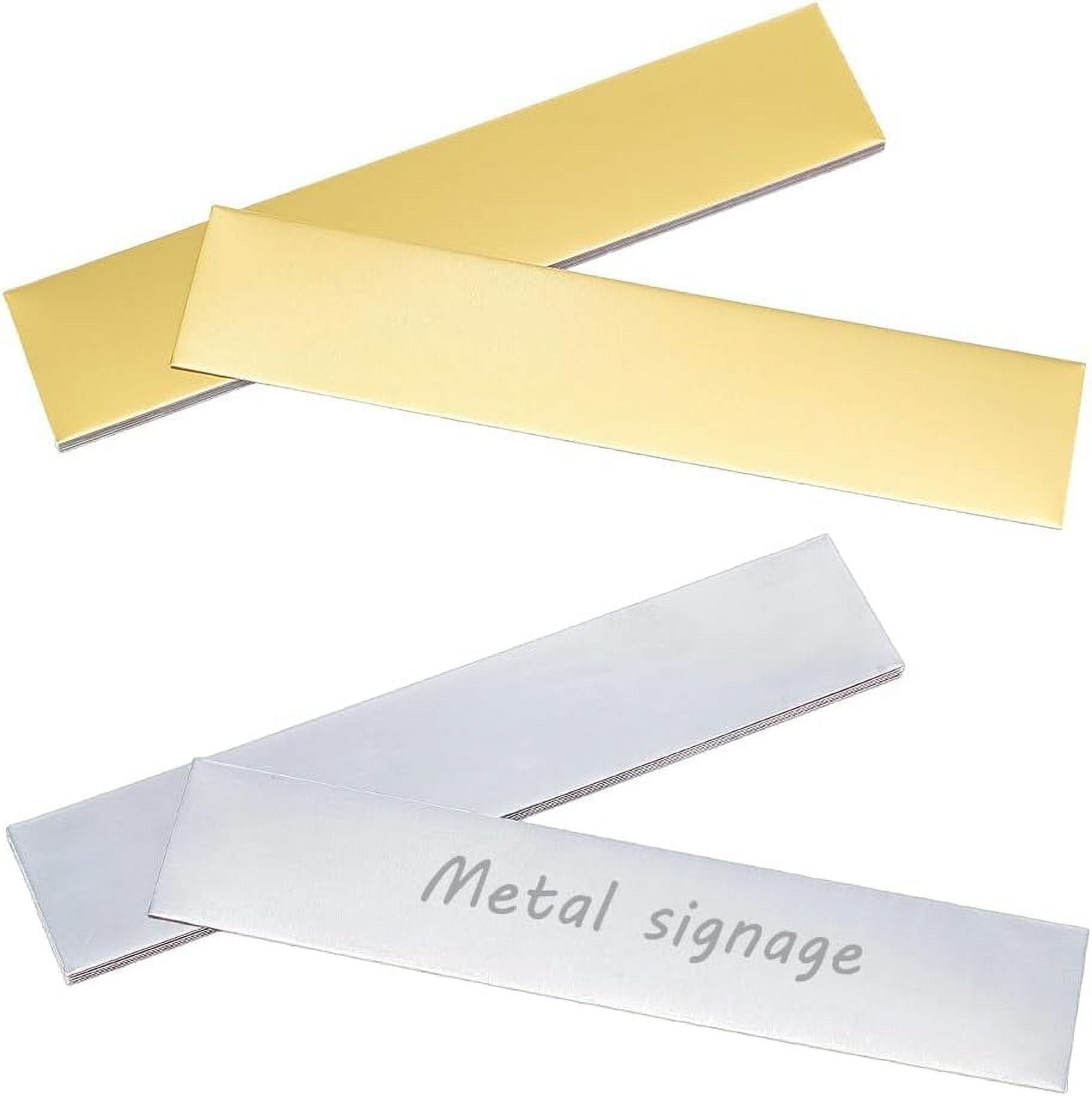 12Pcs 2 Colors Engraved Metal Plaque 9.8x2 Inch Name Plates Engraved ...