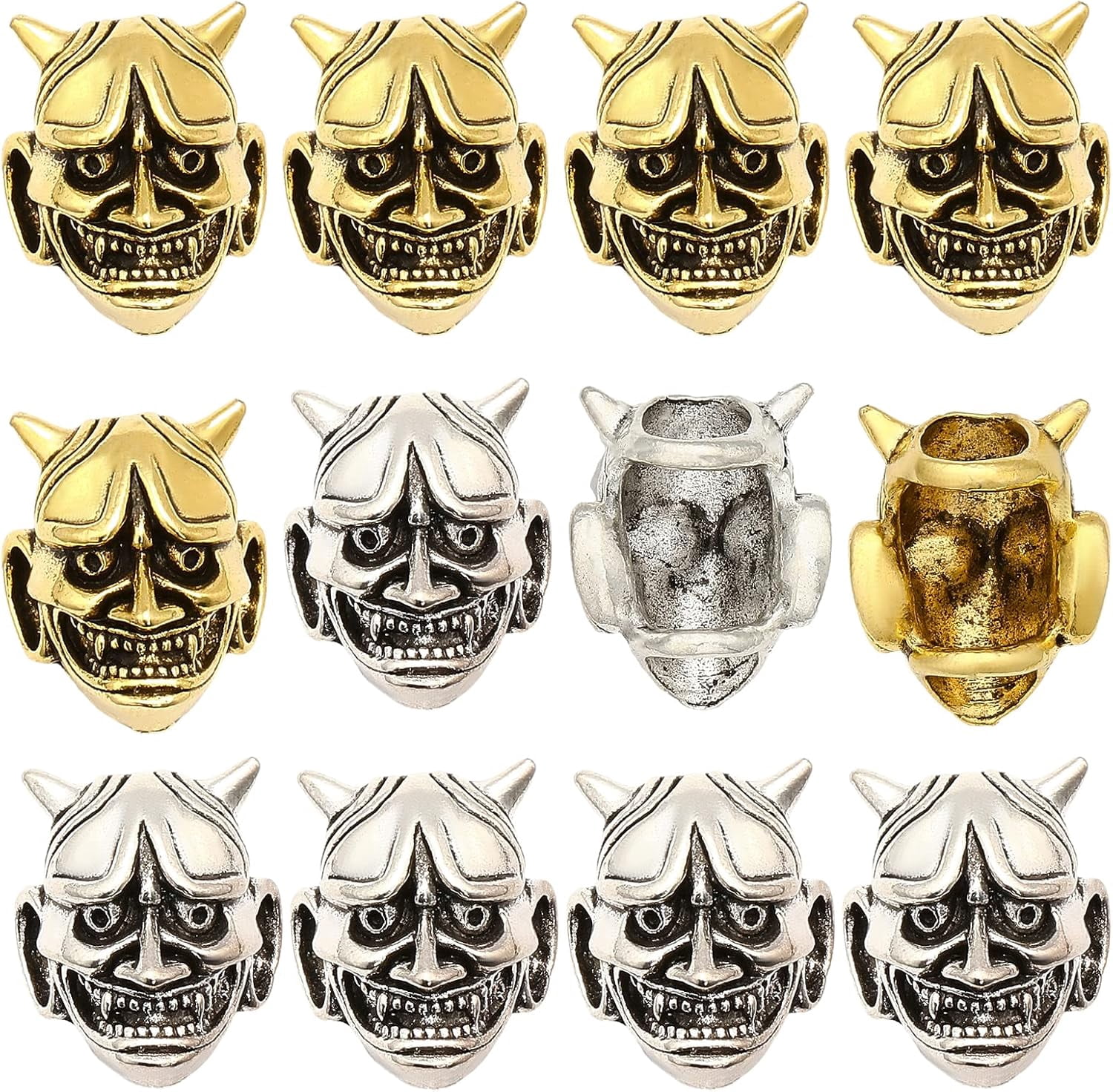 12Pcs 2 Colors Evil Goblin Head Bead EDC Bead Devil Bead Charm for ...
