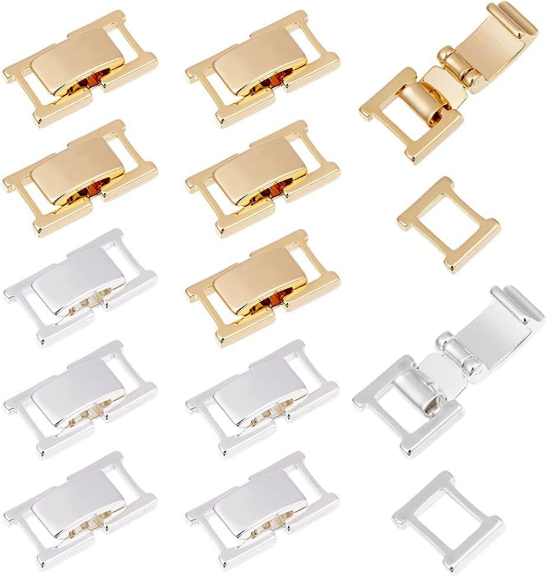 12Pcs 2 Colors Fold Over Jewelry Clasp Brass Bracelet Extenders Secure ...
